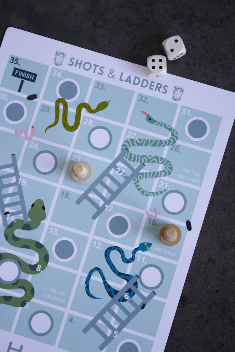 Shots and Ladders Drinking Game, Adult Party PDF, Bachelorette Girls ...