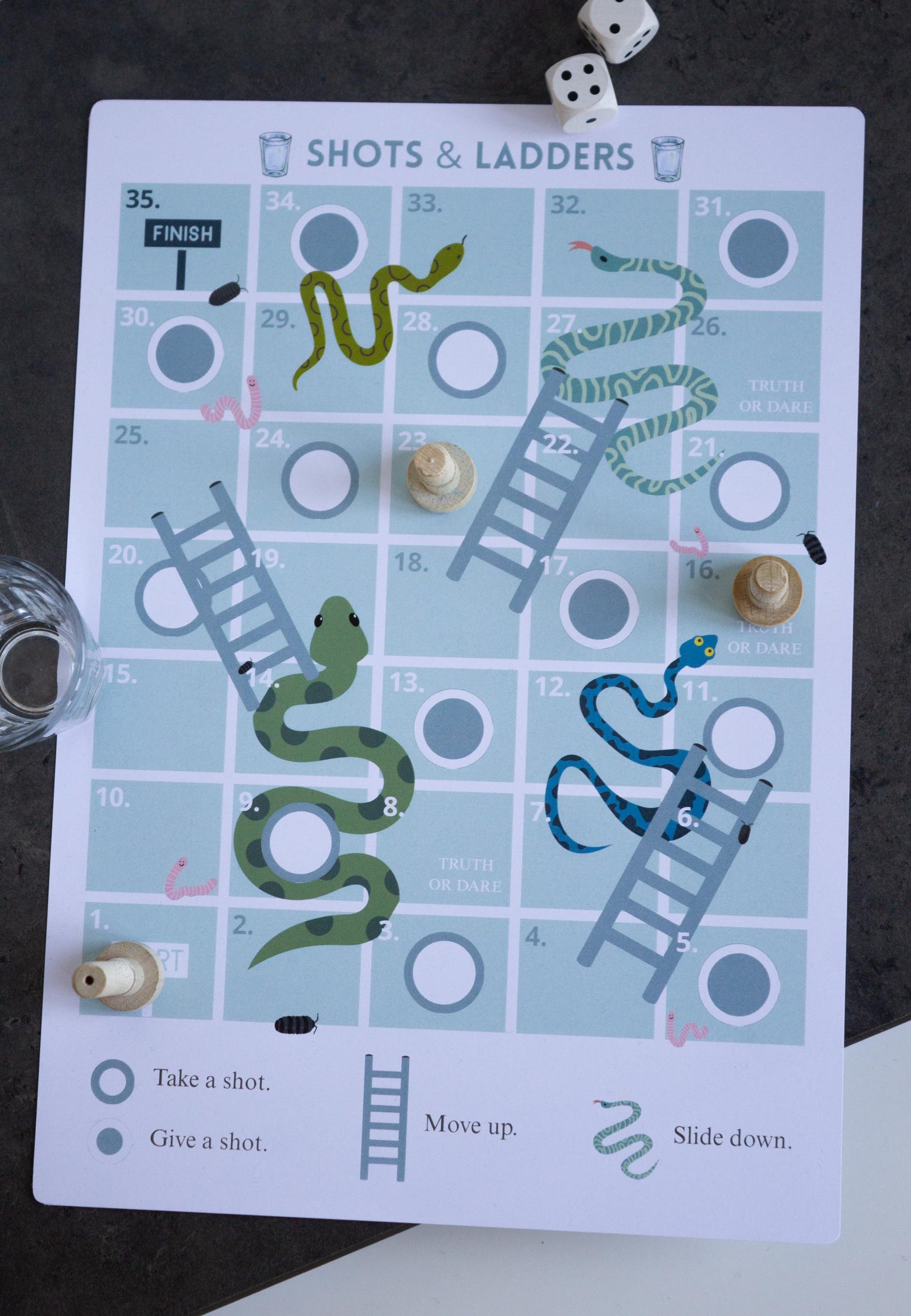 Shots and Ladders Drinking Game: Printable Party Game (digital Download ...