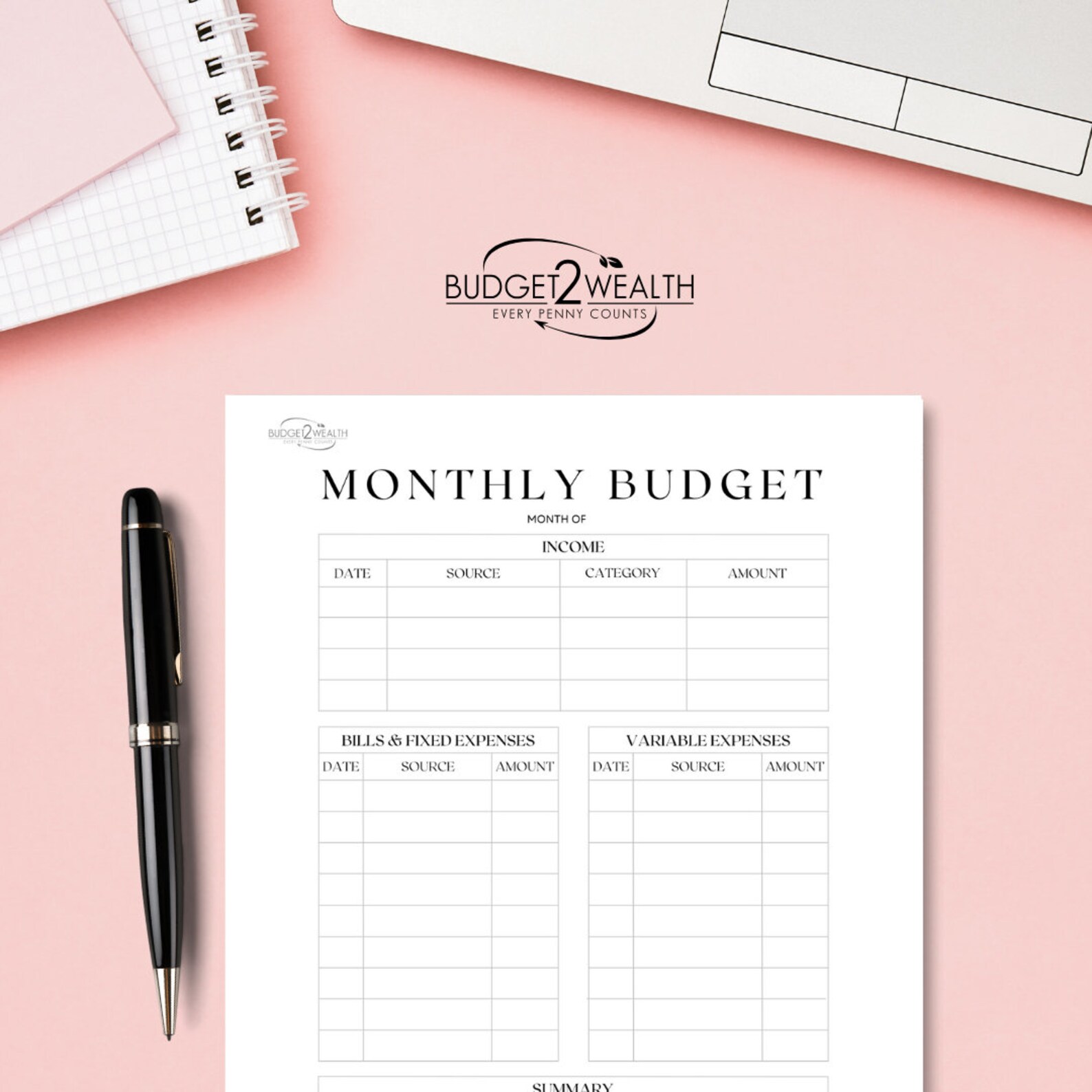 Finance Tracker Monthly Budget Template, Budget Tracker Printable ...
