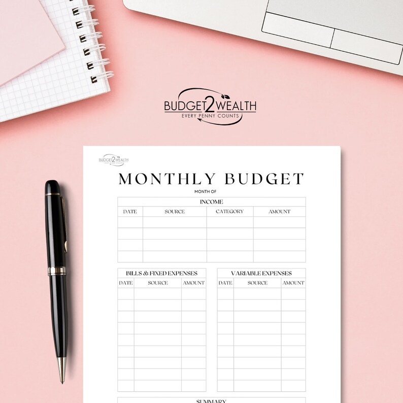 Finance Tracker Monthly Budget Template, Budget Tracker Printable ...