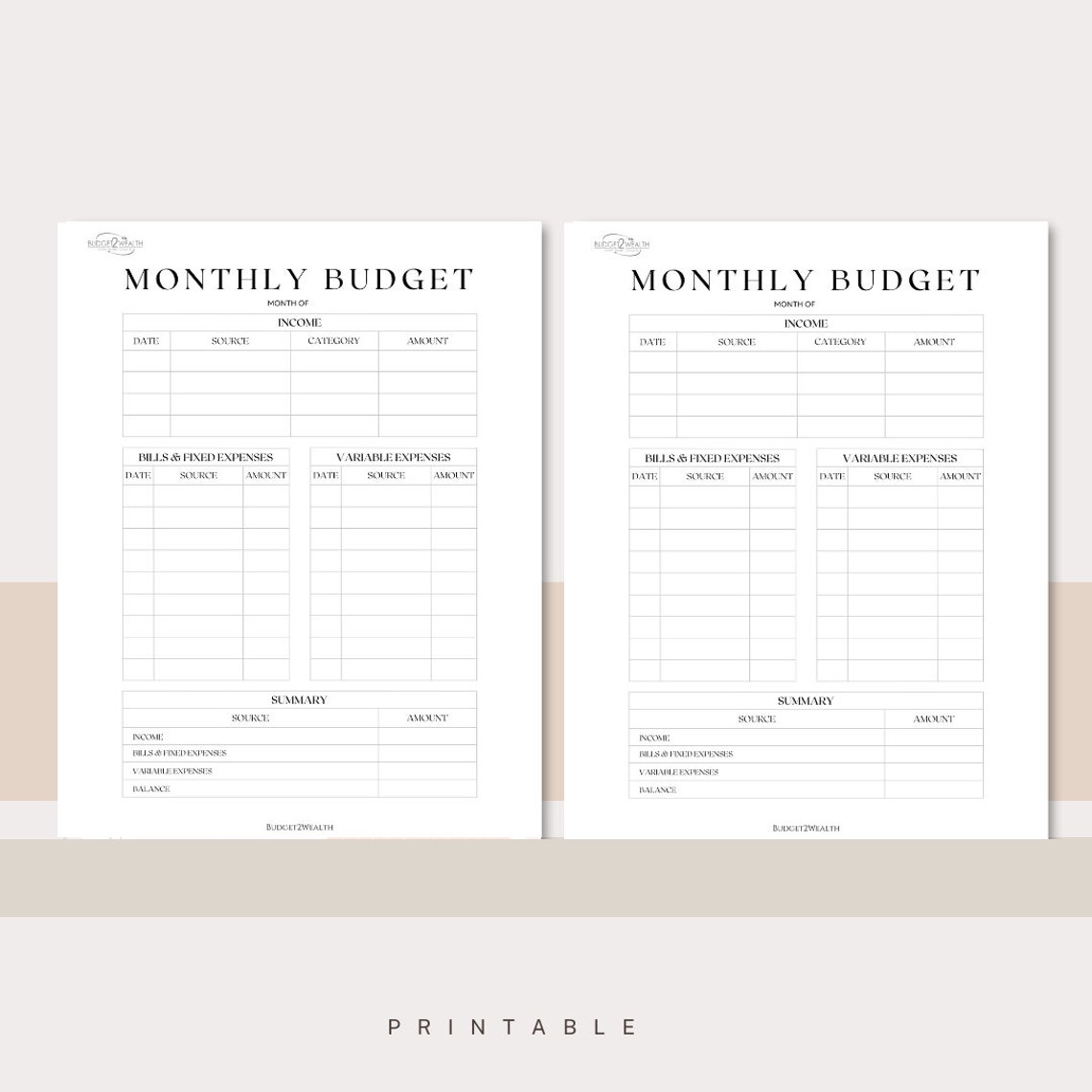 Finance Tracker Monthly Budget Template, Budget Tracker Printable ...