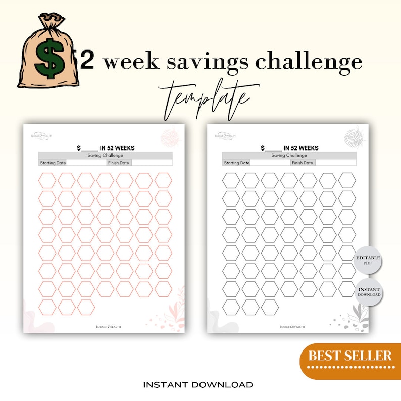 52 Week Savings Challenge Printable, 52 Weeks Money Saving Challenge ...
