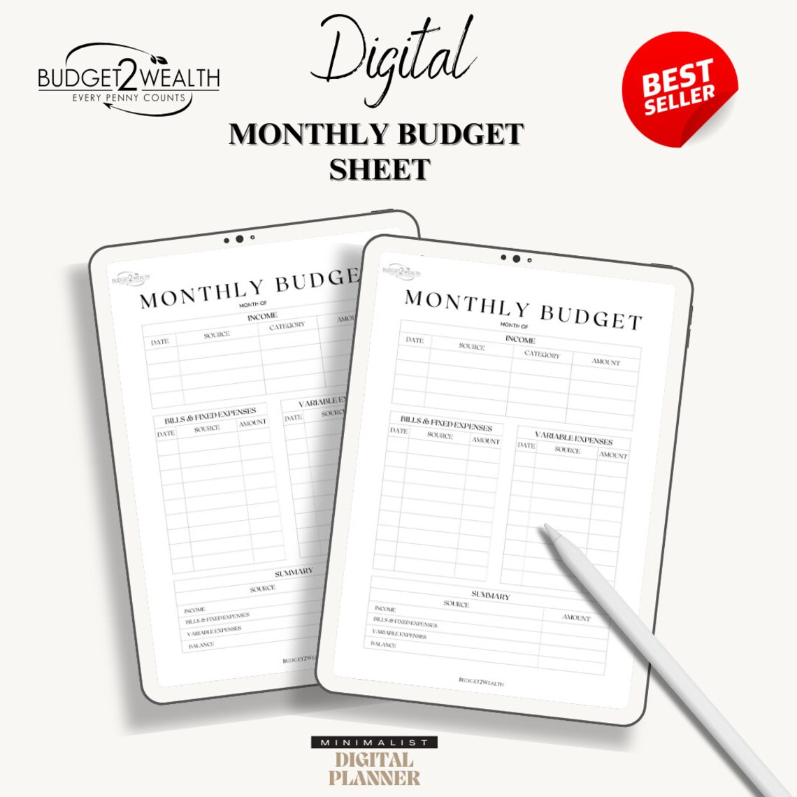 Finance Tracker Monthly Budget Template, Budget Tracker Printable ...