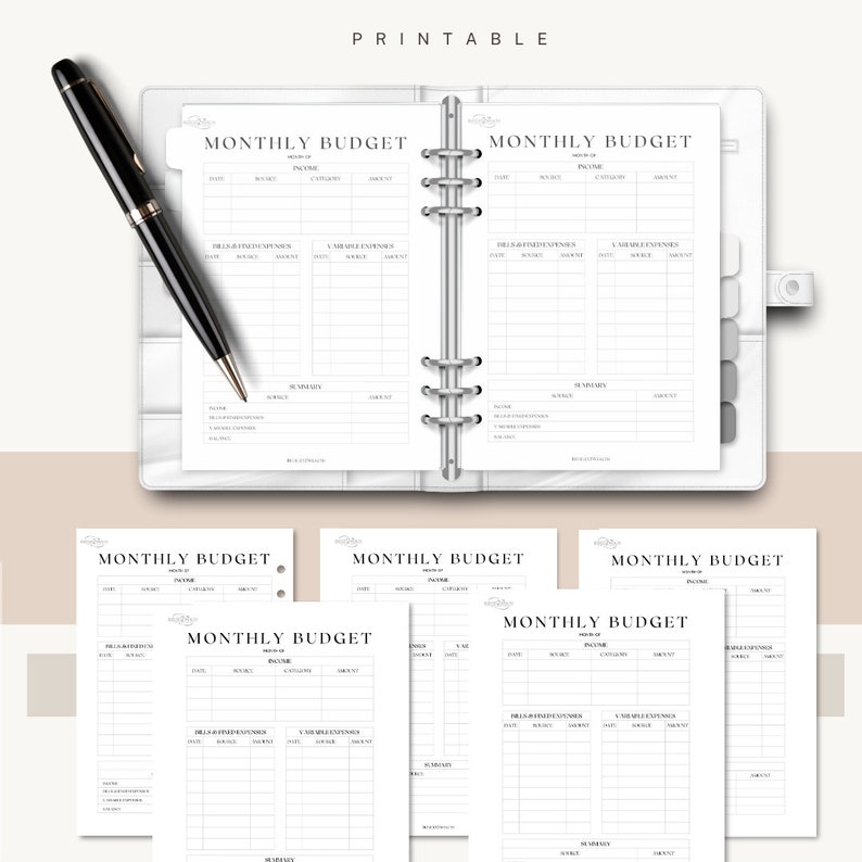 Finance Tracker Monthly Budget Template, Budget Tracker Printable ...