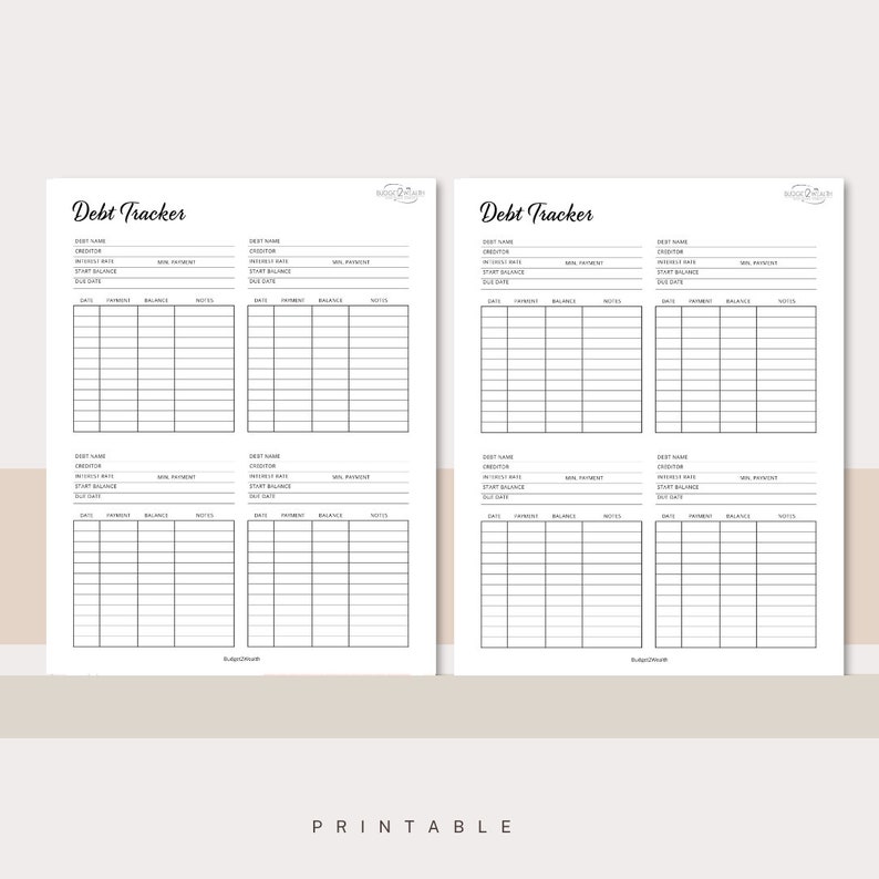 Debt Payoff Tracker Printable, Debt Tracker Printable, Debt Snowball ...