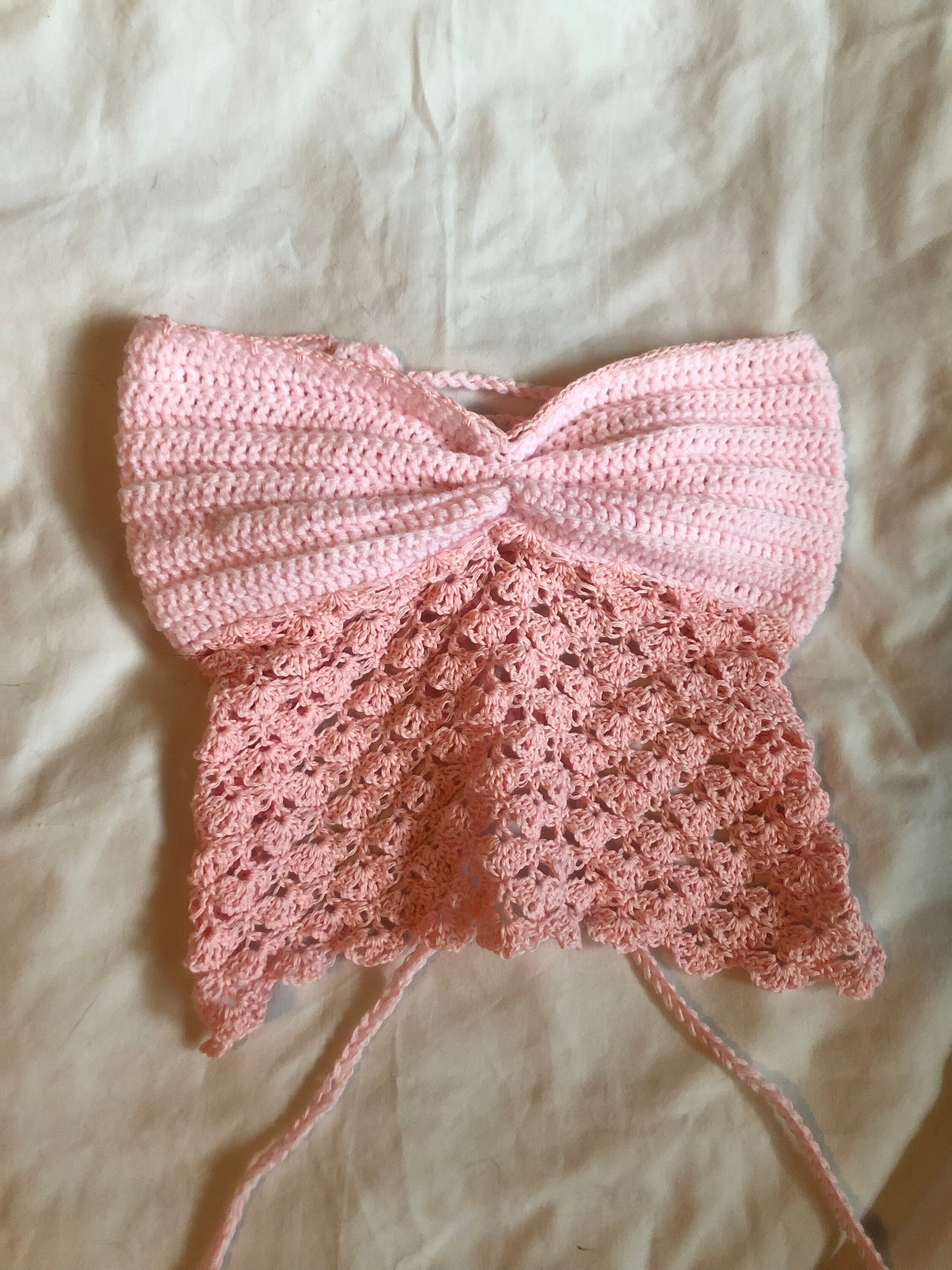 Pink Crochet Lace Top - Etsy