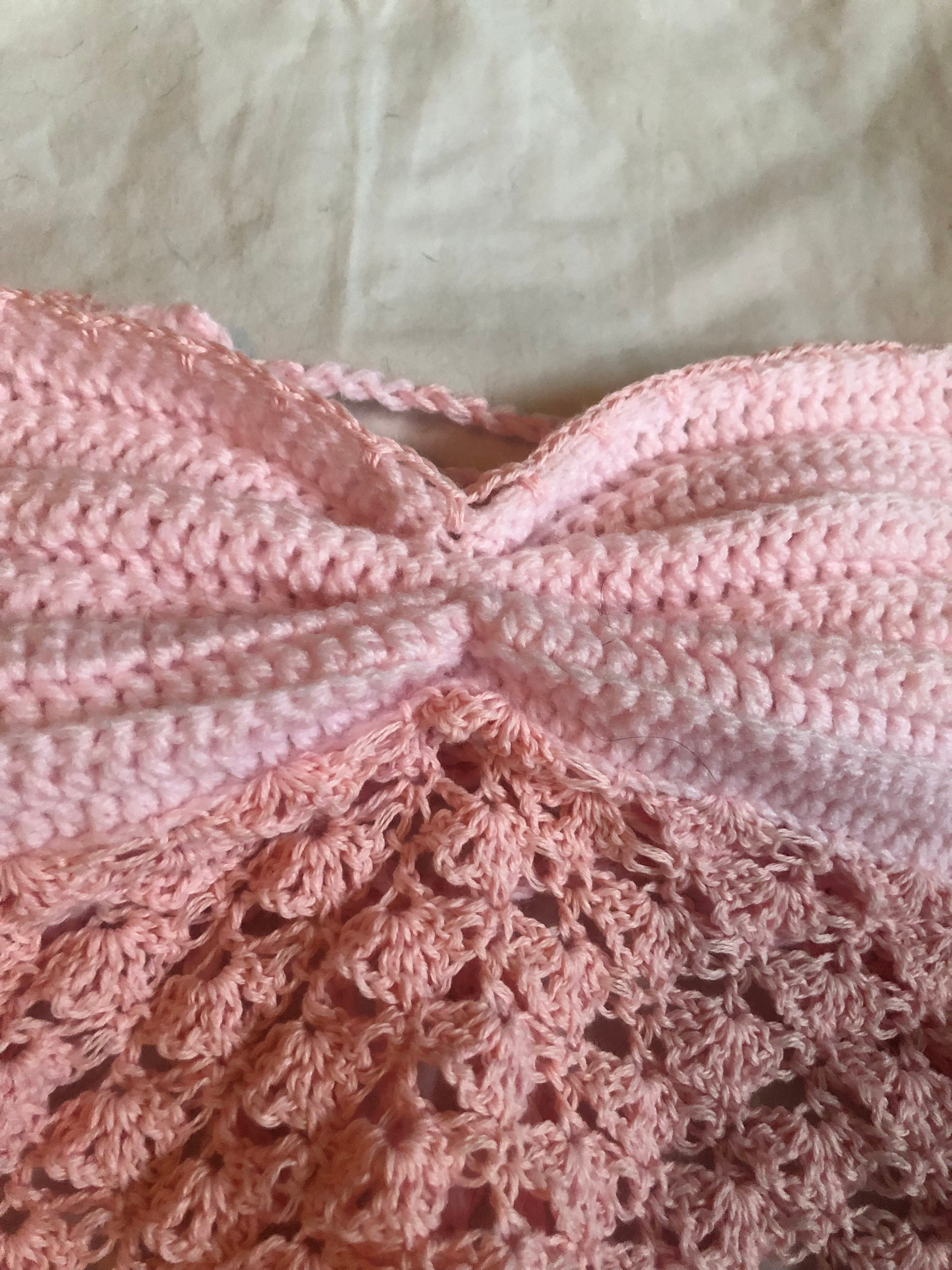 Pink Crochet Lace Top - Etsy