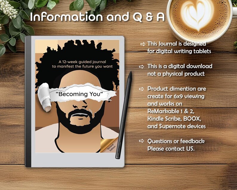 Digital Guided Journal for Men for Remarkable 1 & 2 Tablets, Kindle ...