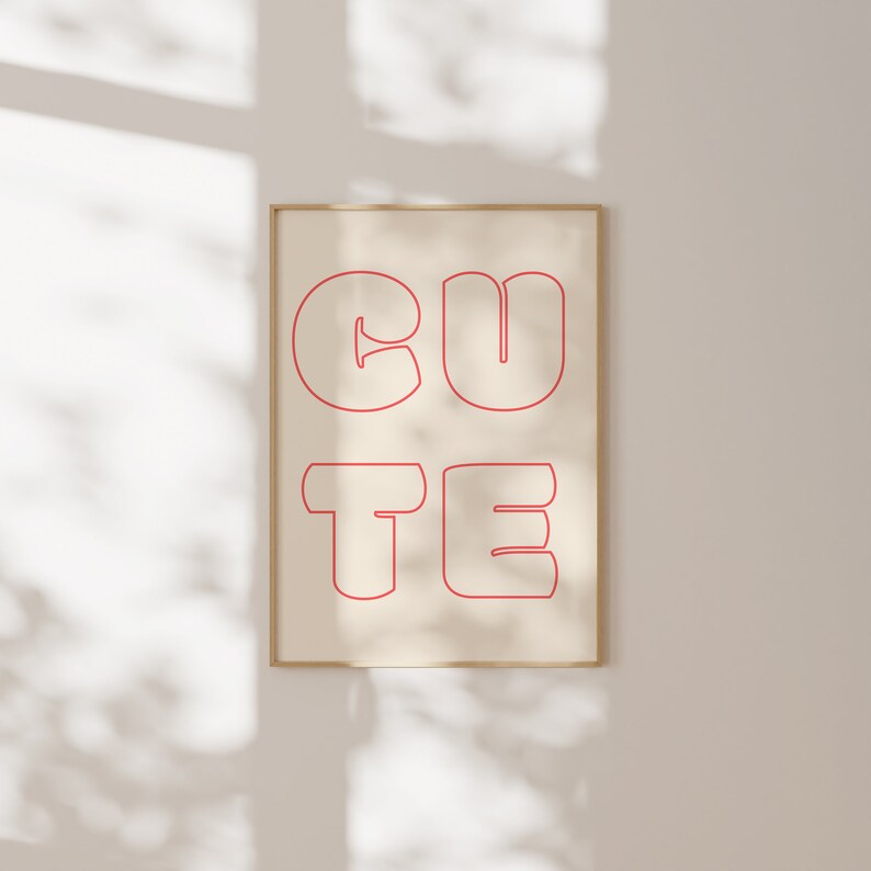 Maximalist Cute Poster Red Printable Wall Art Modern Posters Girl ...