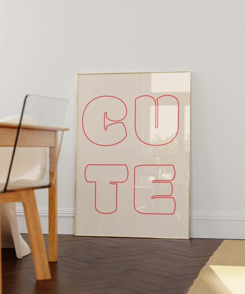 Maximalist Cute Poster Red Printable Wall Art Modern Posters Girl ...