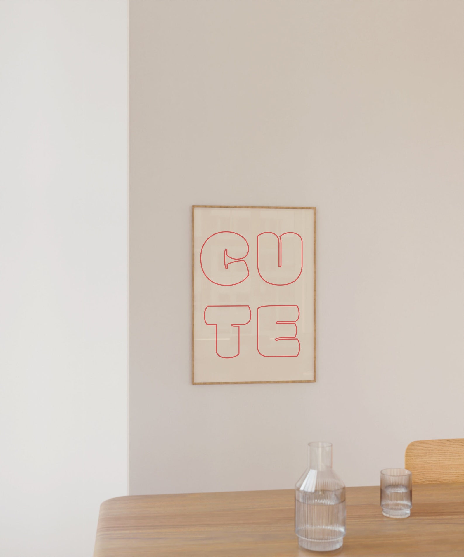 Maximalist Cute Poster Red Printable Wall Art Modern Posters Girl ...