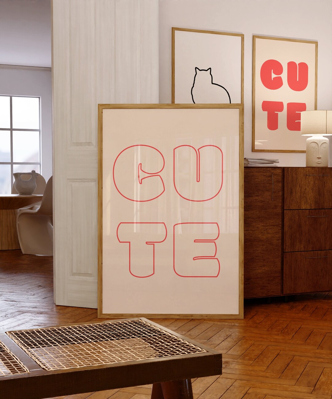 Maximalist Cute Poster Red Printable Wall Art Modern Posters Girl ...