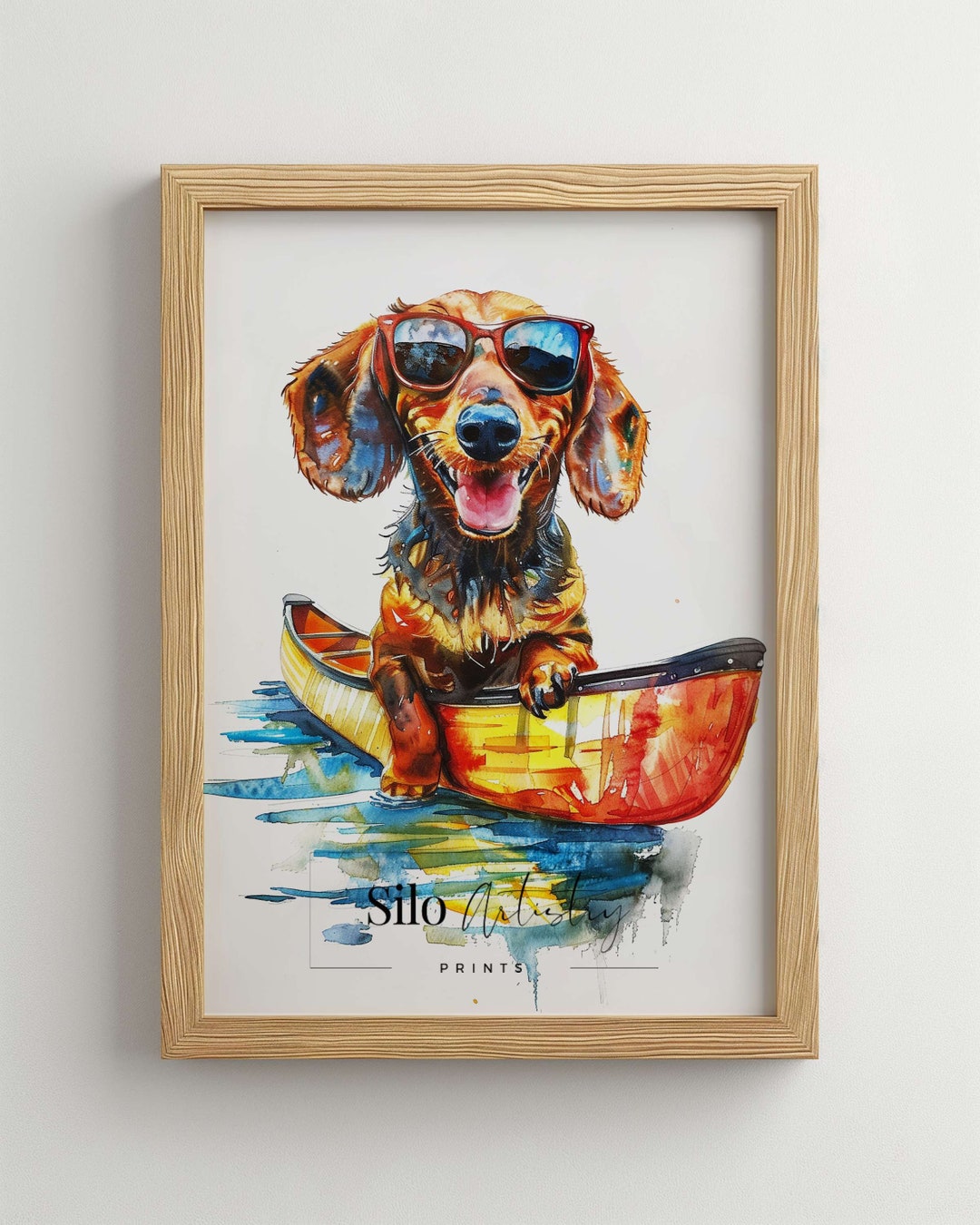 Joyful Dachshund Art Print Happy Dog Art for Dog Lovers Unique Gift for ...