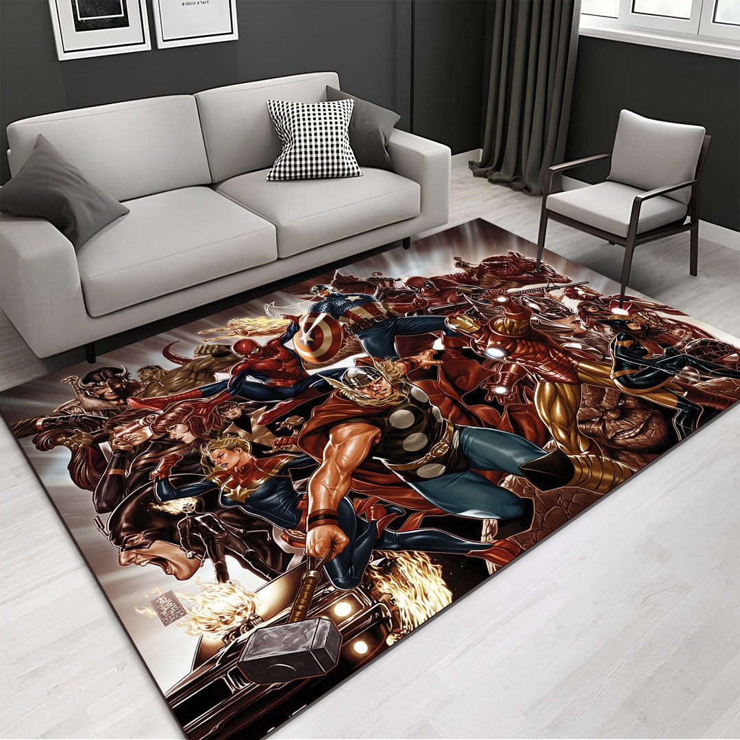 Marvel,marvel Characters Rug,movie Rug,fantastic Rug,movie Decor ...