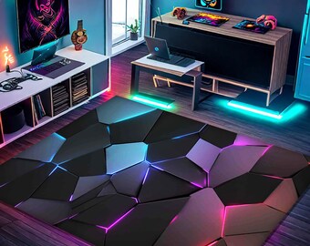 Gamer Rug,gaming Rug,game Rug,geometric Rug,colorful Rug,play Room Rug ...