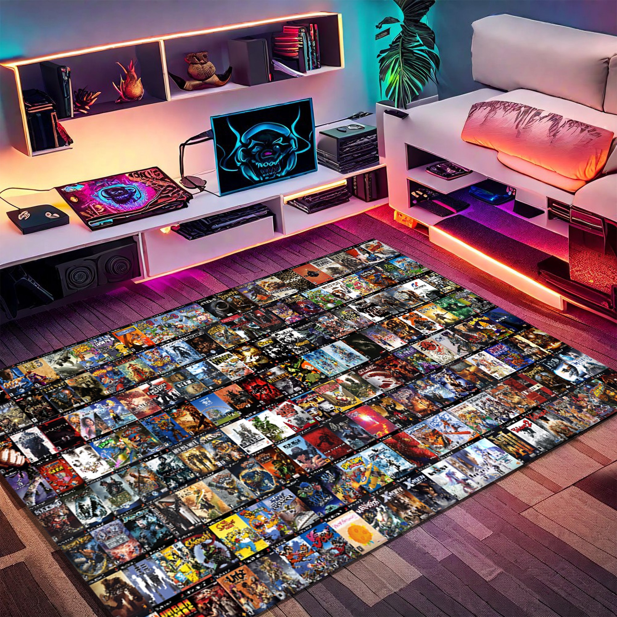 Retro Games Rug,game Rug,gaming Rug,colorful Rug,play Room Rug,game ...