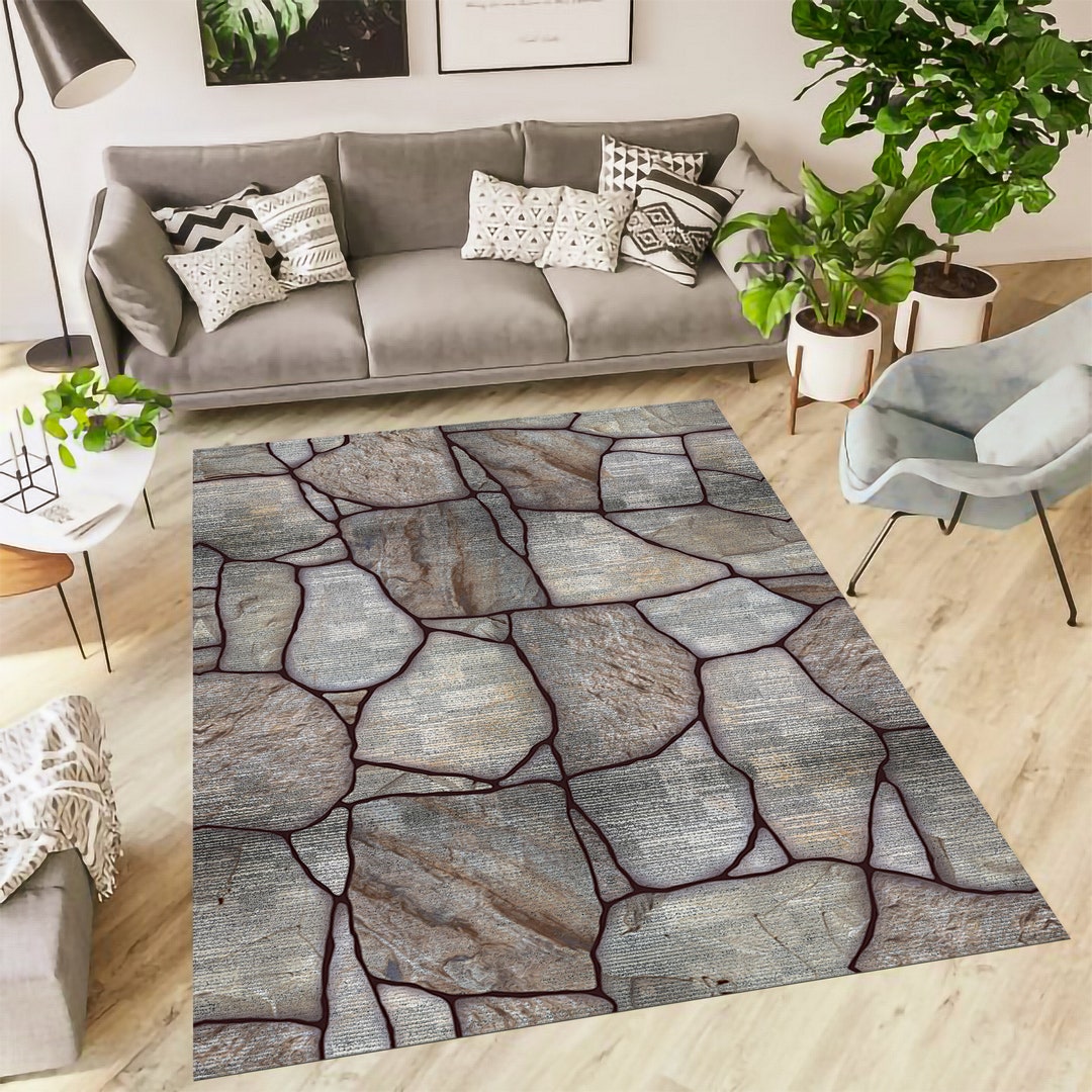 Stone Pattern Rug Rug,stone Rug,pattern Rug,grey Rug,modern Rug,home ...