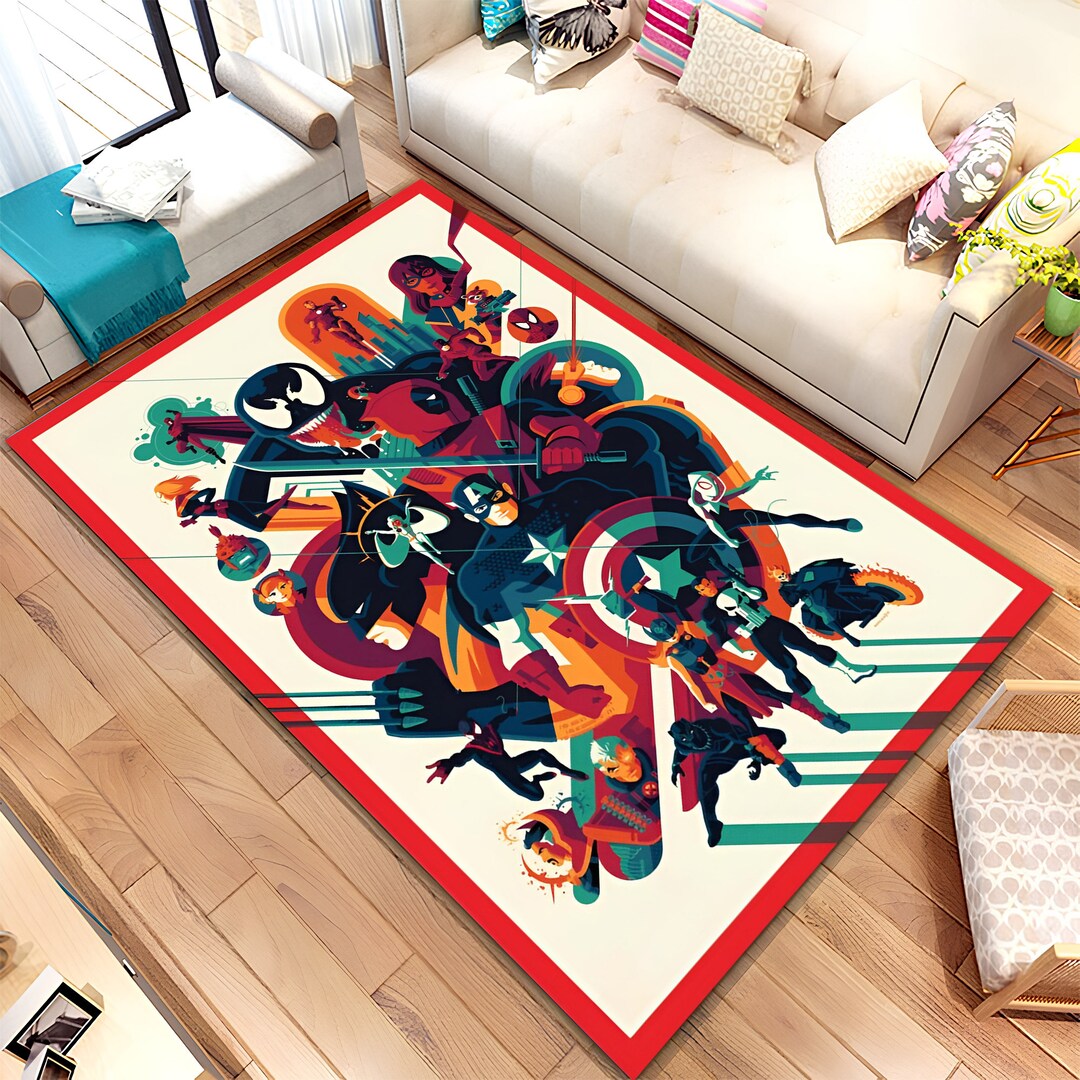 Marvel,marvel Characters Rug,movie Rug,fantastic Rug,movie Decor ...