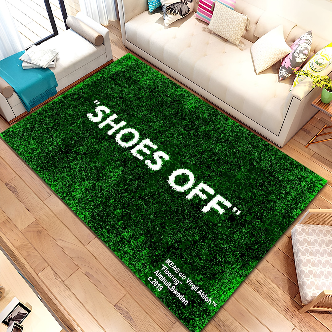 Shoes off Rug,sneaker Rug, Grass-look Green Carpet,area Rug,unique Rug ...