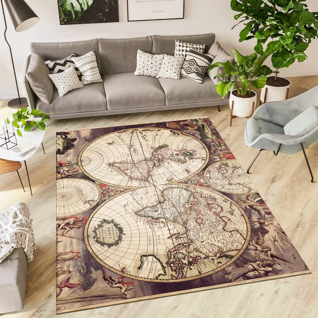 Earth Map, Map Rug, Earth Map Rug, Map Decor, Living Room Rug, Young ...