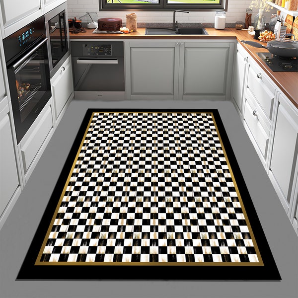 Checkered Rug Runner - Etsy