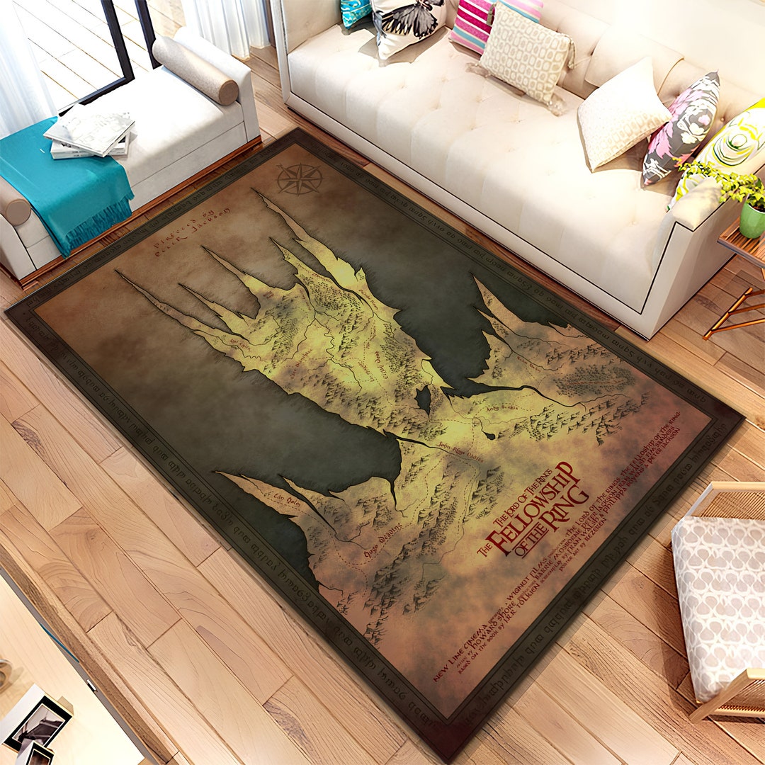LOTR Rug,middle Earth Map Rug,lotr Map Rug,map Rug,awesome Rug,unique ...