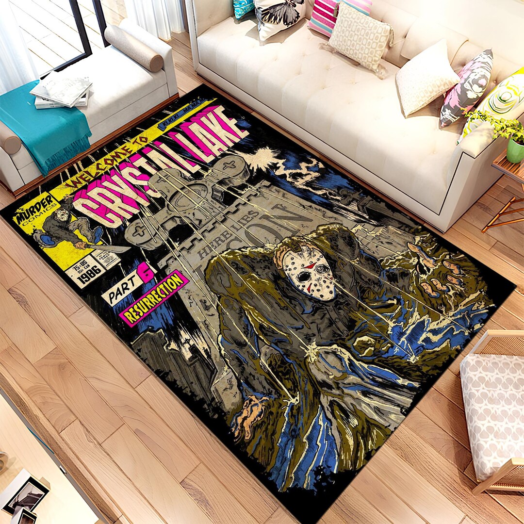 Horror Movie Poster Rug,mask Rug,horror Movie Rug,friday Rug,fantastic ...