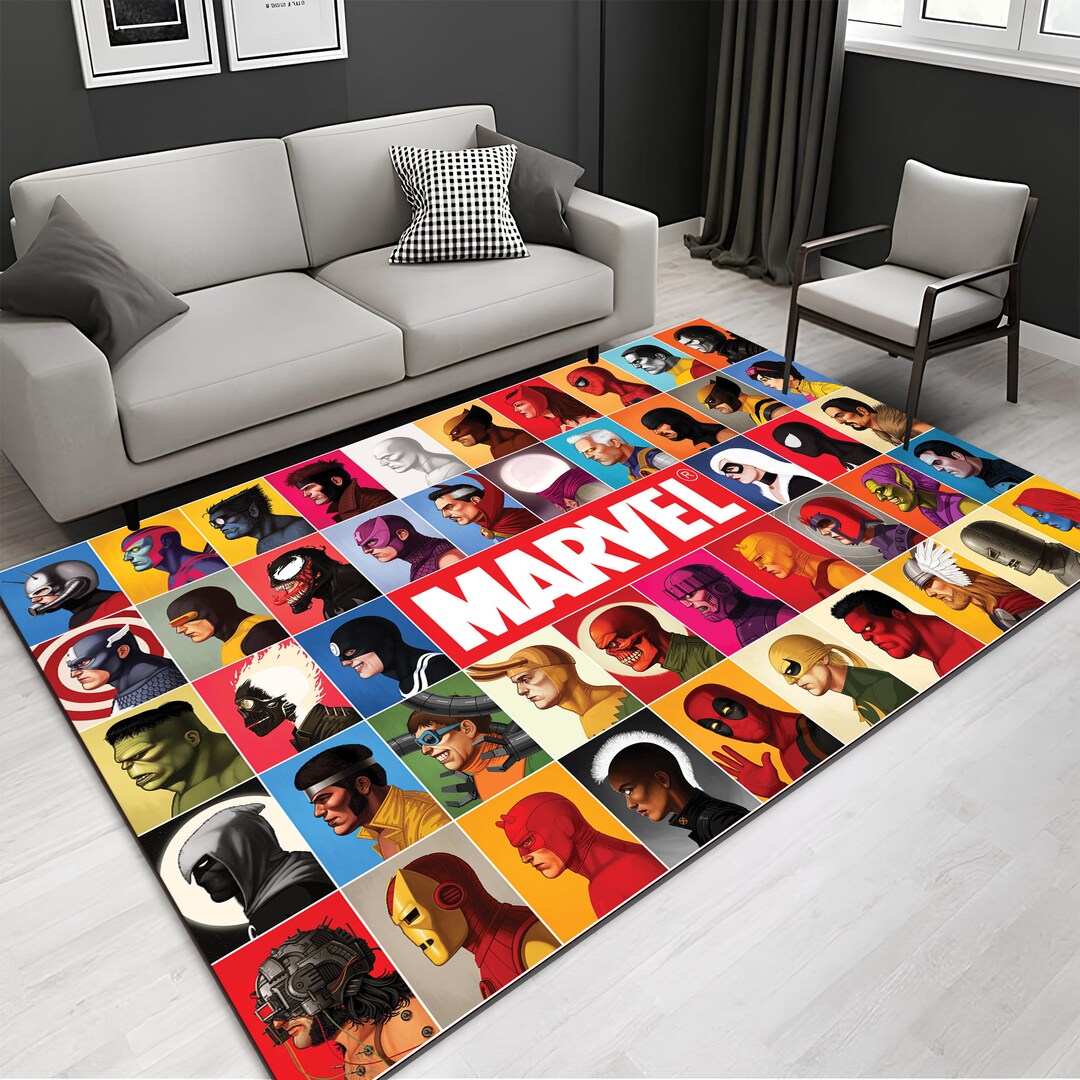 Marvel,marvel Characters Rug,movie Rug,fantastic Rug,movie Decor ...