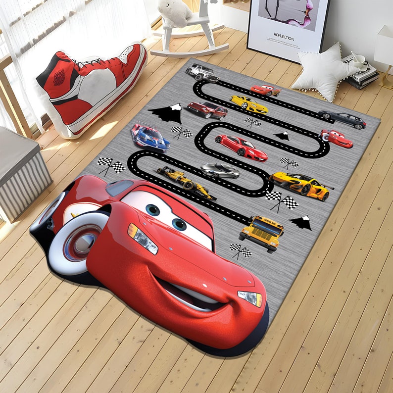 Cars Rug, Mcqueen Rug, Movie Rug, Fantastic Rug, Gift for Kids, Funny ...