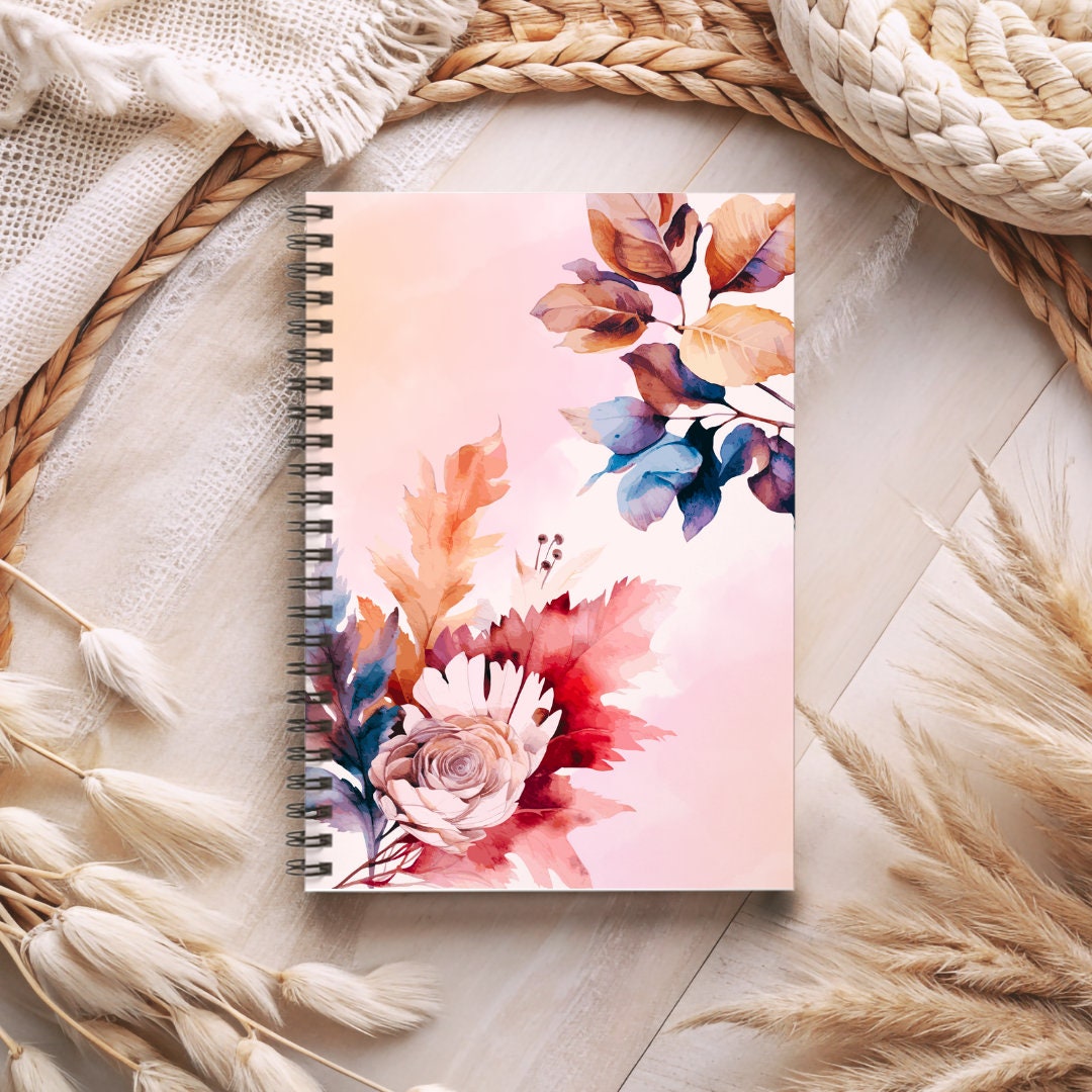 Colorful Boho Leave Notebook A5 - Etsy