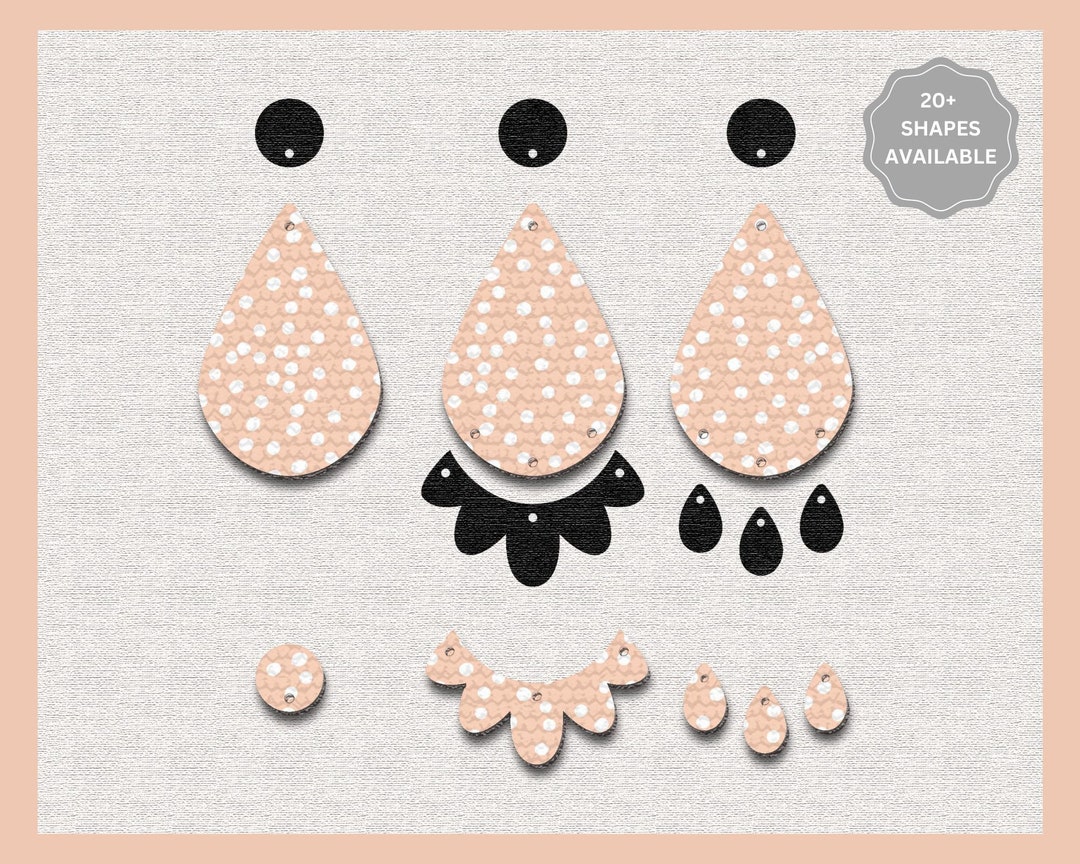 Light Pink Random Dot Pattern Real Leather Earring Blank Shapes for ...
