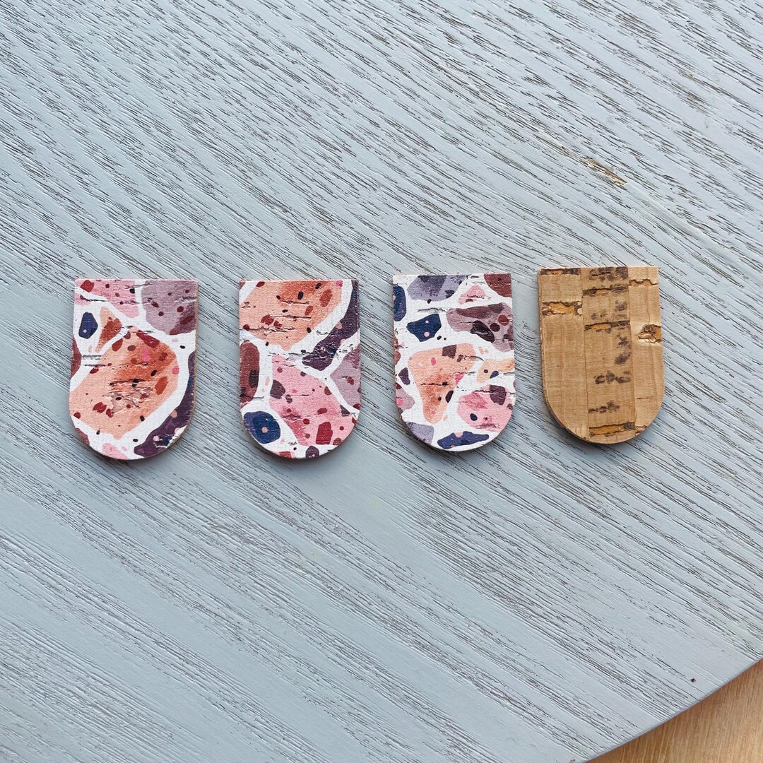 Terrazzo Print on Cork Small Arch Shape Earring Blanks for Earring ...
