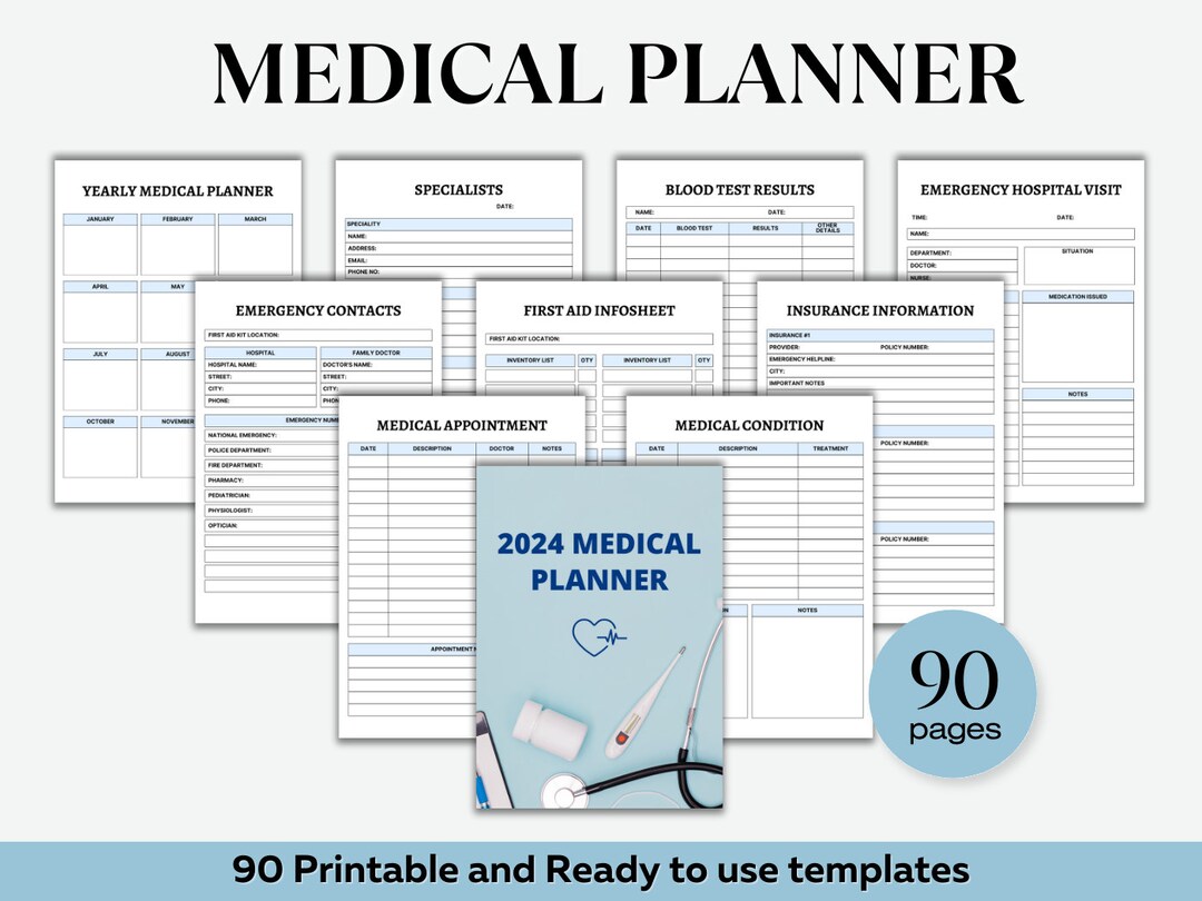 Digital Medical Planner Template Healthcare Planner Health Planner ...