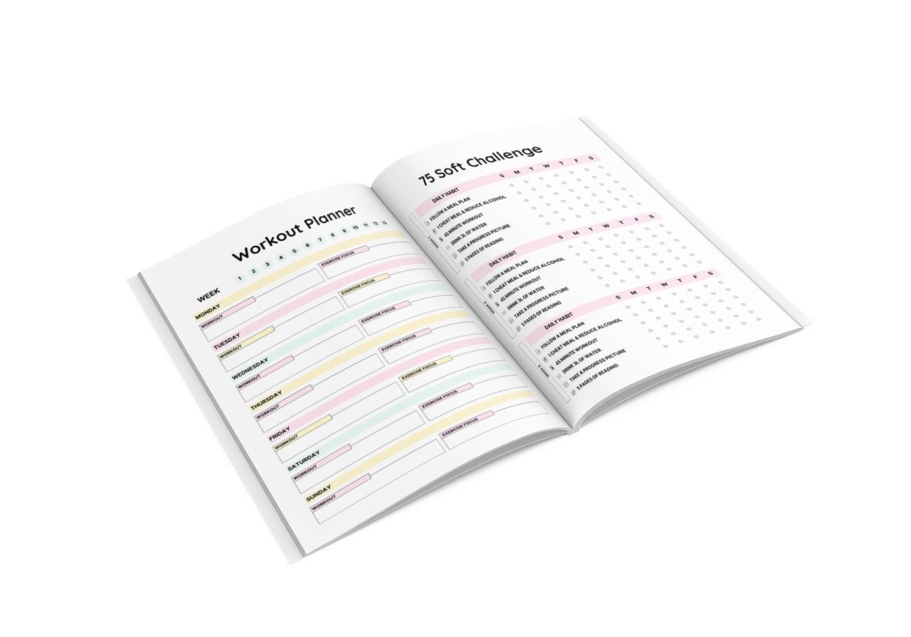 EDITABLE 75 Soft Challenge Tracker Bundle Printable Daily 75 Soft ...