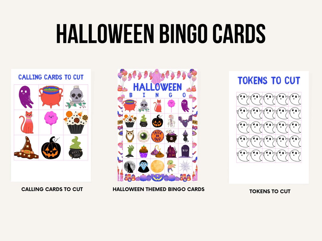 Printable Halloween Bingo Game for Kids – Classroom Party Activity With ...