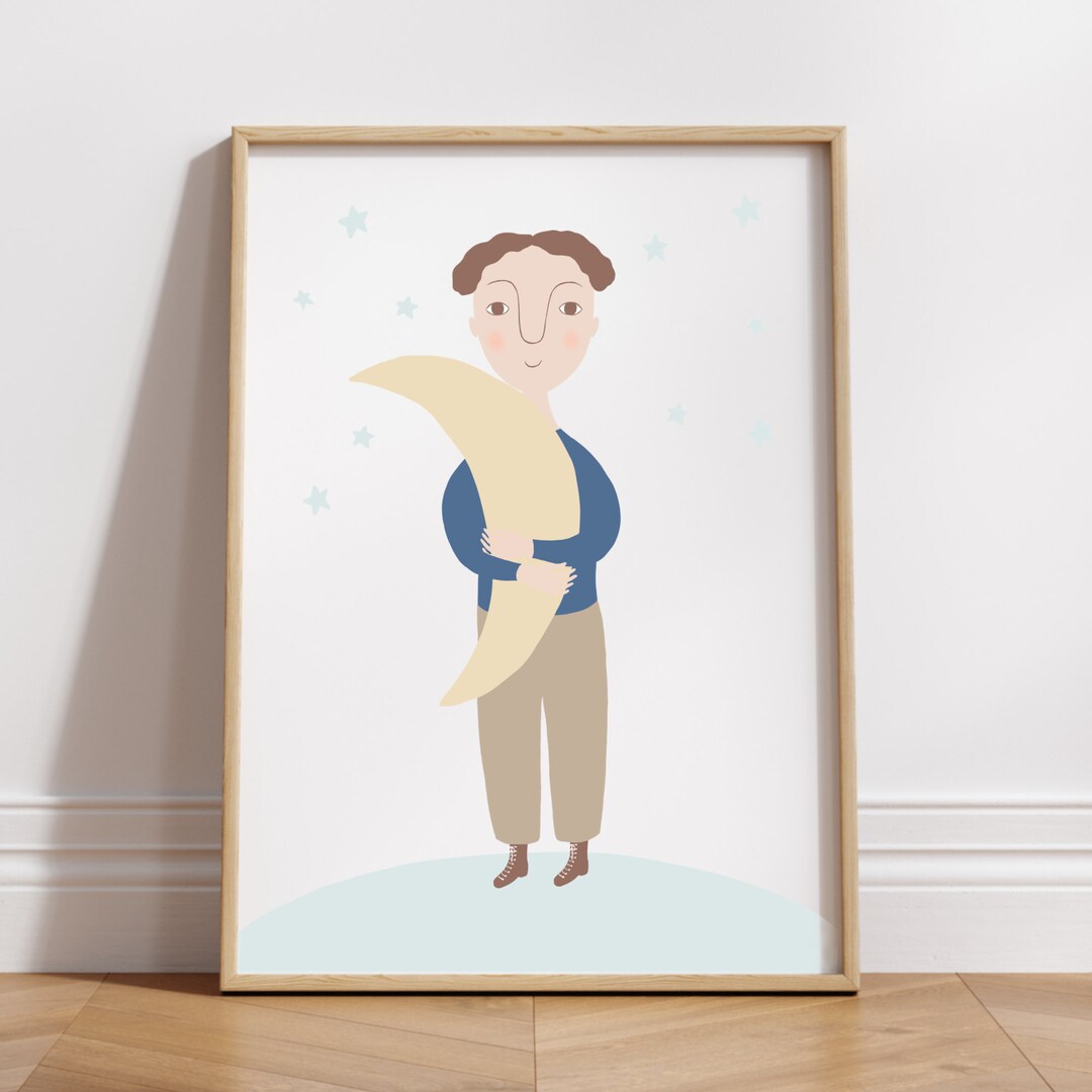 Little Boy Poster, the Boy and the Moon Printable Poster, Litt Le Boy ...