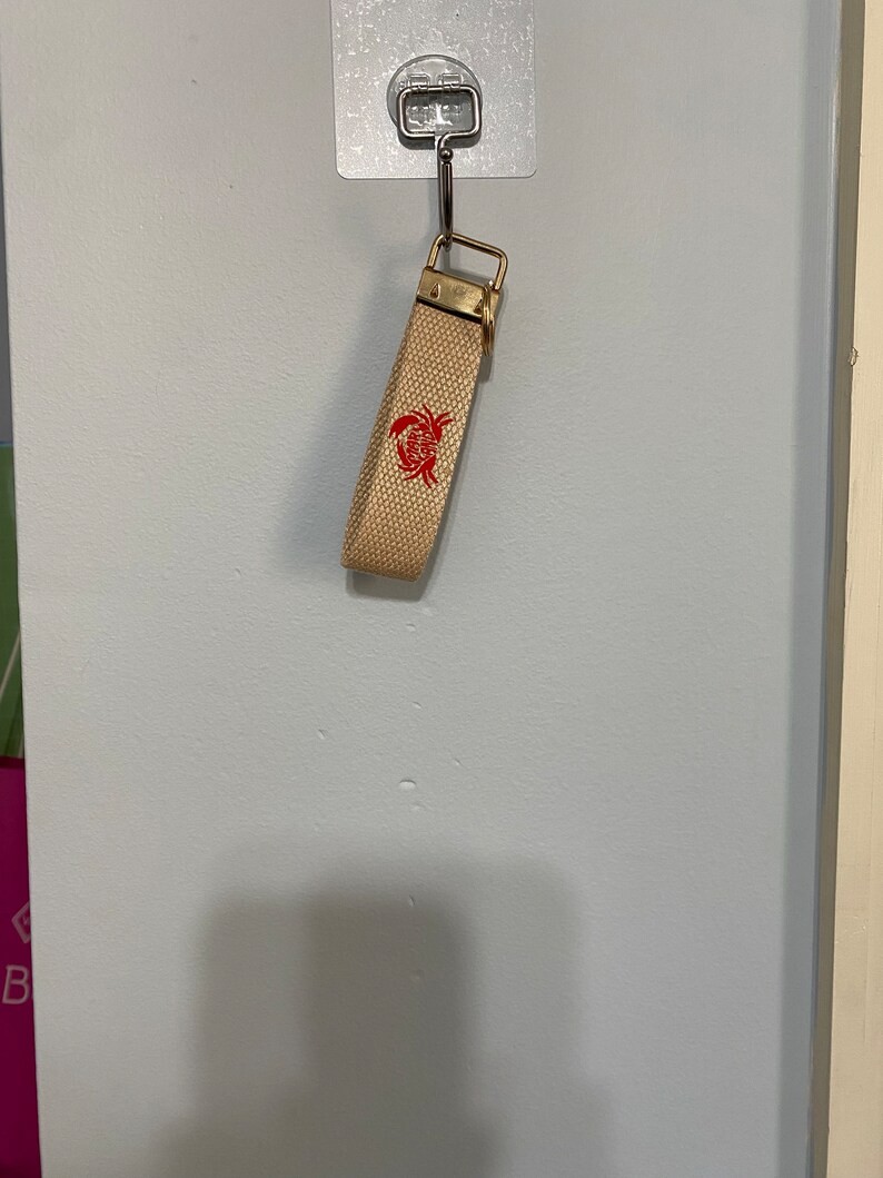 Maryland Home With Crab, Handmade Cotton Webbing Key Fob Wristlet Key ...