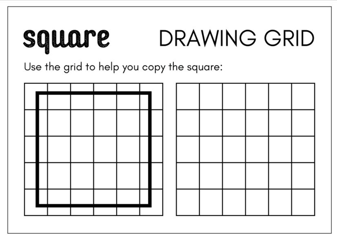 2D Shape Grid Drawing - Etsy