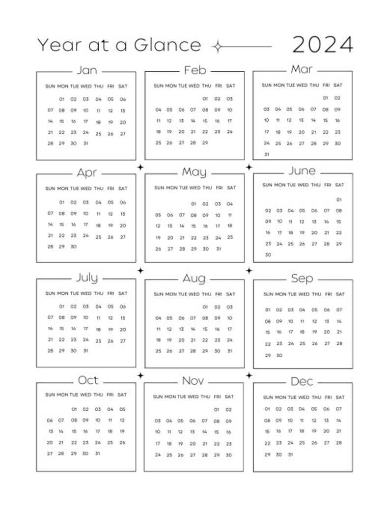 Mini Printable Calendar and Planner 2024 - Etsy