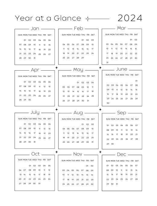 Mini Printable Calendar and Planner 2024 - Etsy