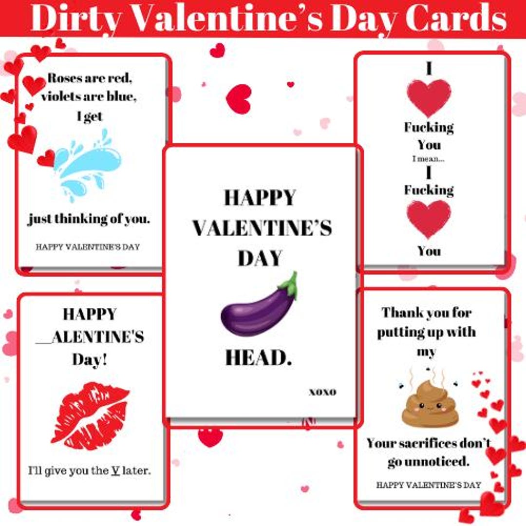 Printable Spicy Dirty Rude Adult Valentine's Day Cards 5 Pack - Etsy