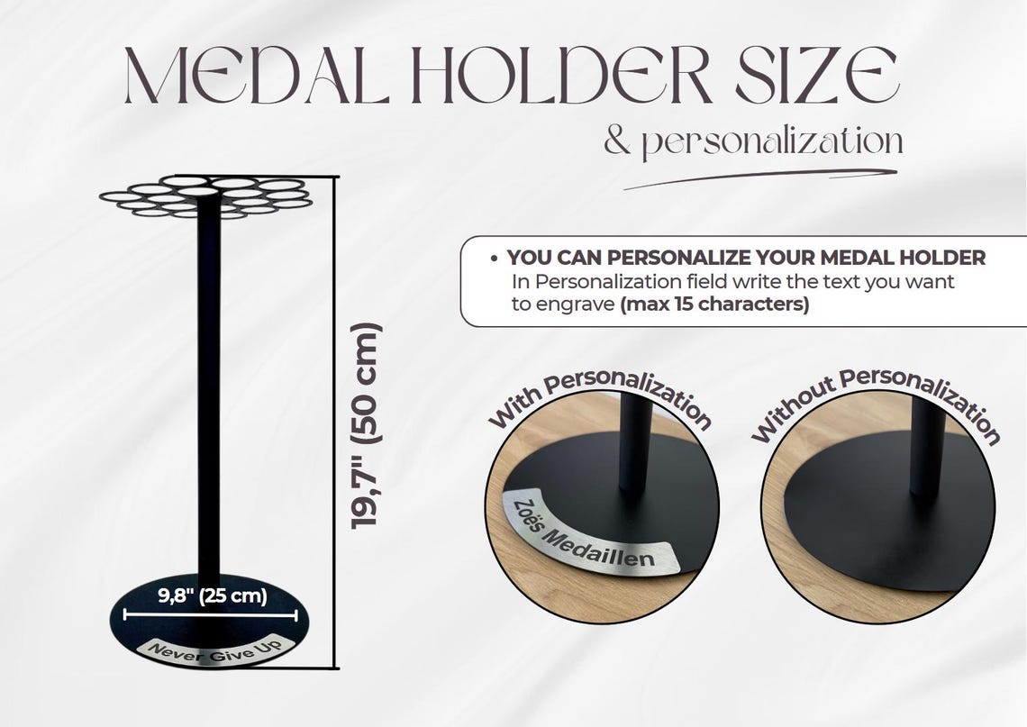 Metal Award Hanger Desktop Stand, Running Medal Holder, Sports Medal ...
