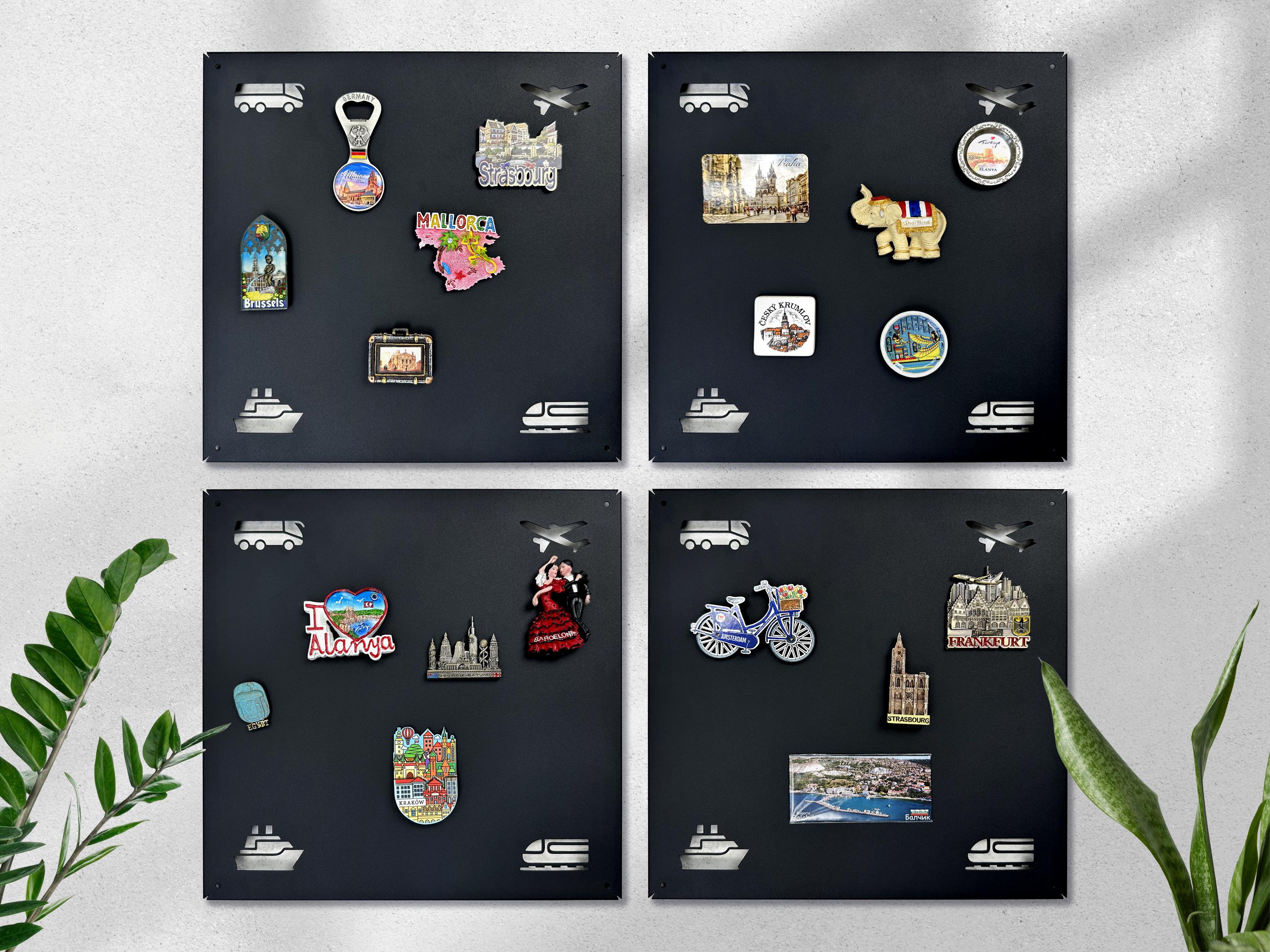 Black Magnetic Board, Metal Magnetic Board for Magnets, Travel Magnet ...