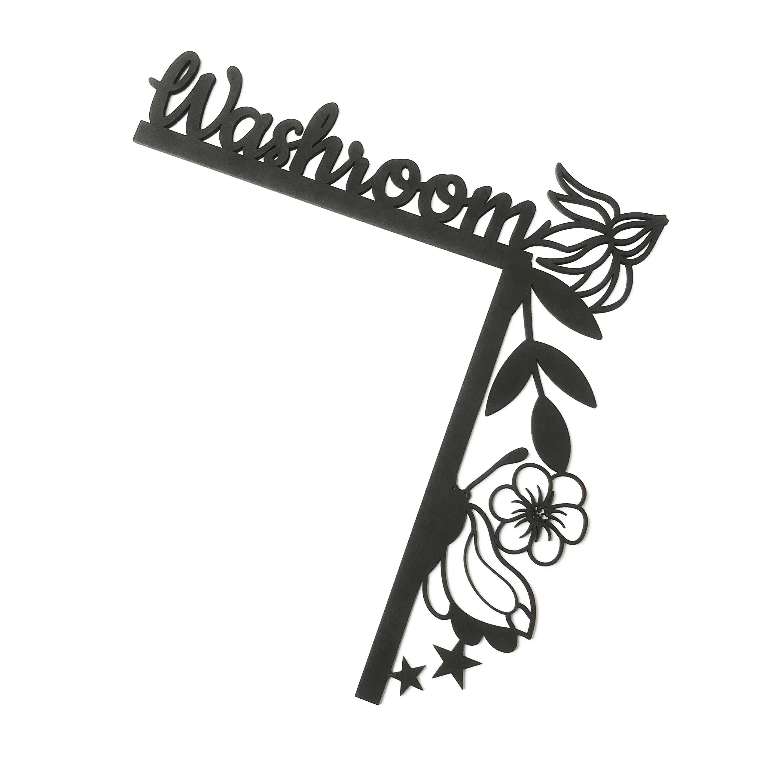 Washroom Door Frame Corner Sign - Etsy