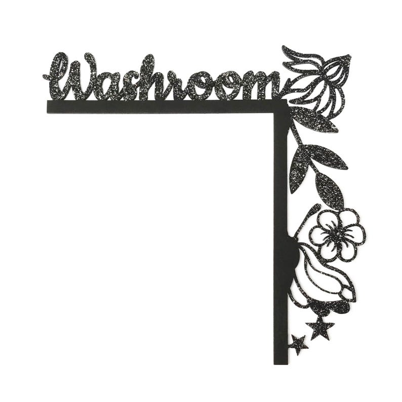 Washroom Door Frame Corner Sign - Etsy