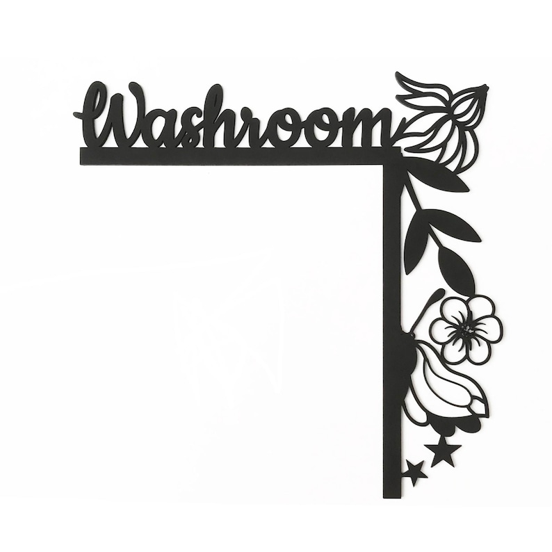 Washroom Door Frame Corner Sign - Etsy