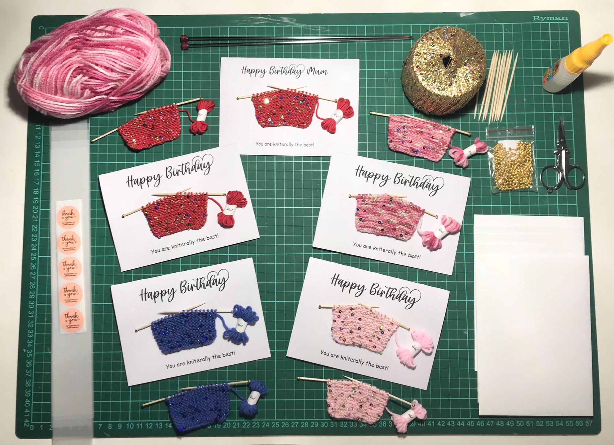 Personalised Birthday Knitted Card, Knitting Lover, Knitting Addict ...