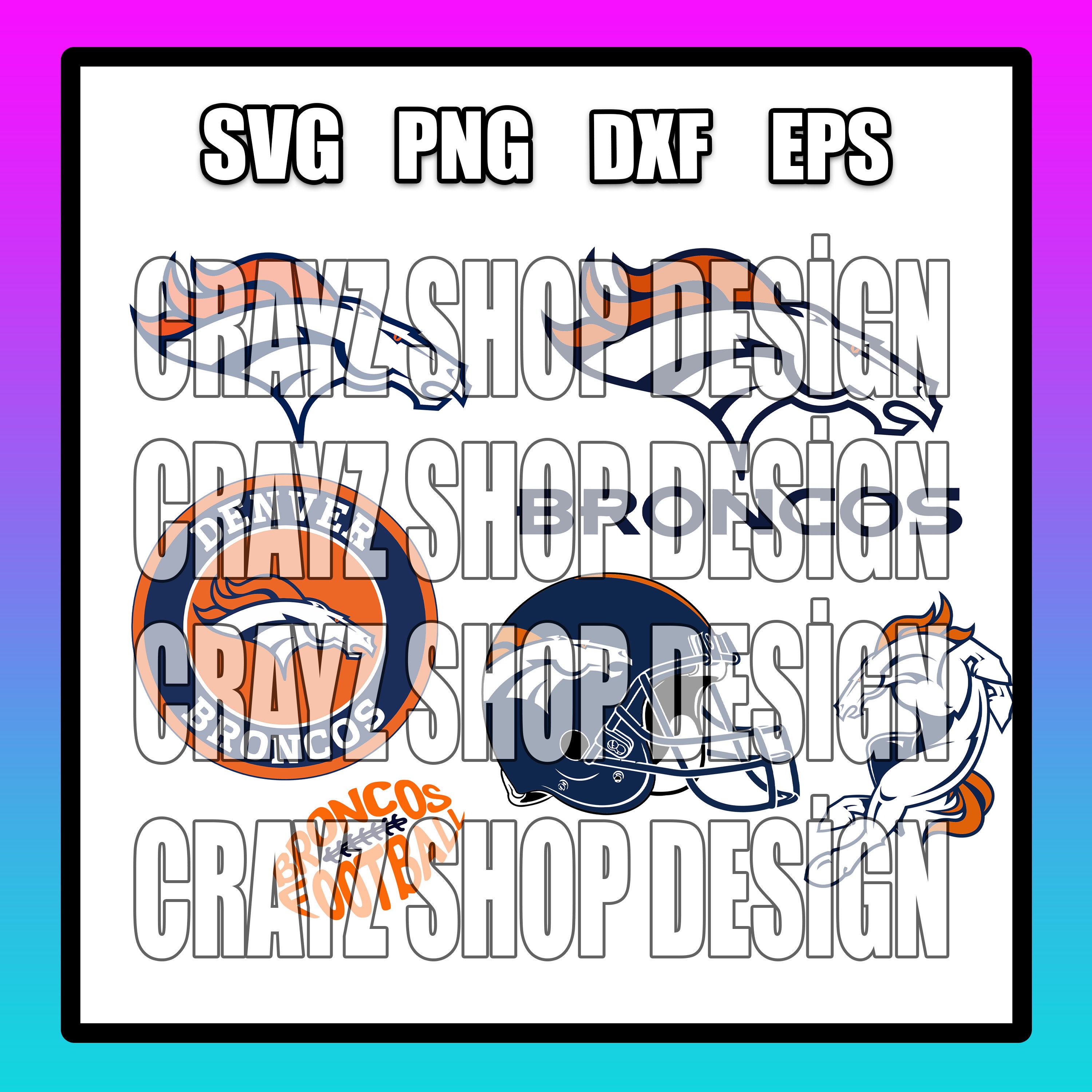 Denver Broncoss Football SVG PNG Bundle, Svg Sports Files, Svg for ...