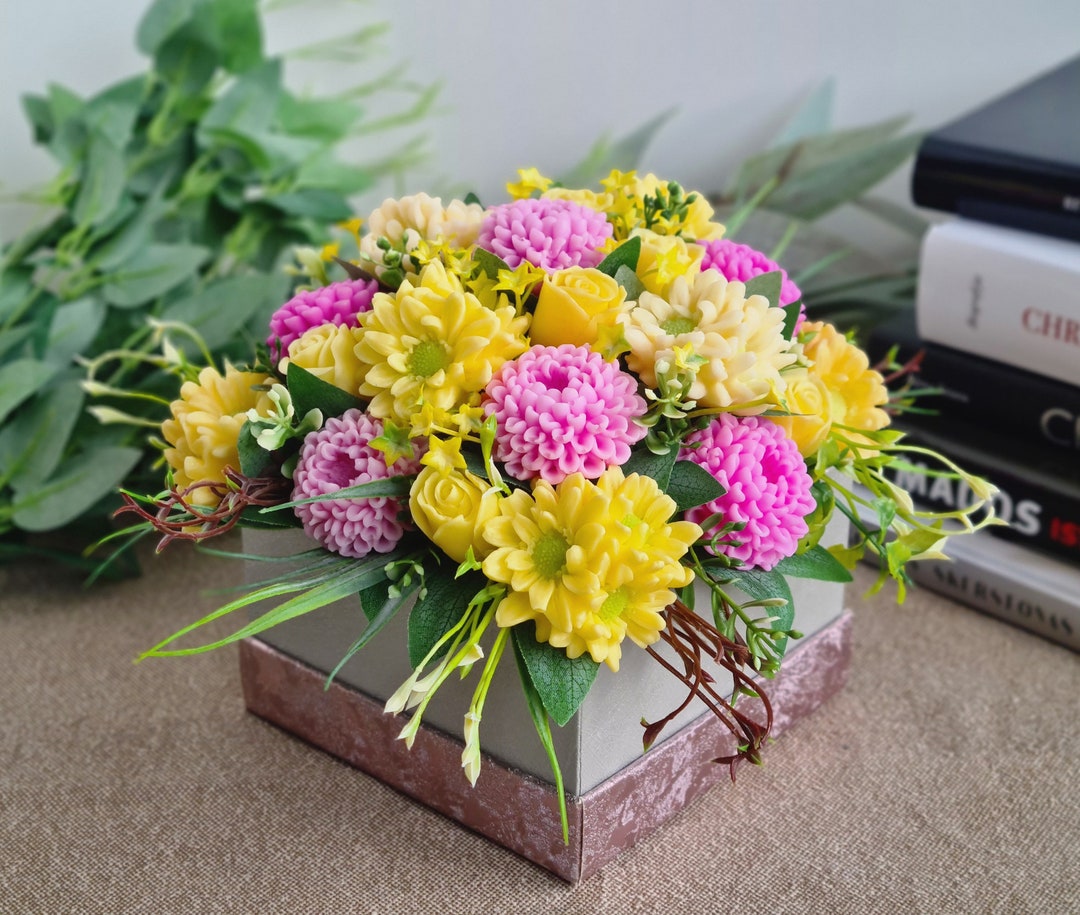 Handmade Soap Flower Bouquet – Peony Scented Gift for Her/sls-free ...
