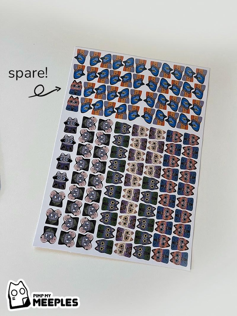 Root Base Meeple Stickers – 112 Laminated Labels Fan-made Upgrade Hand ...